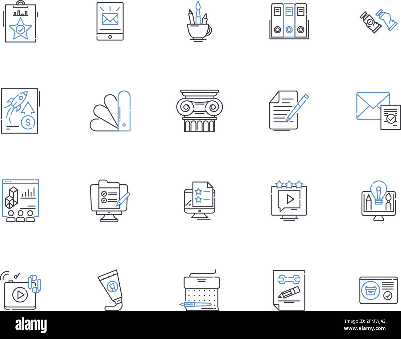 Design Outline Icons Collection Design Creation Pattern Presentation Architecture Modeling