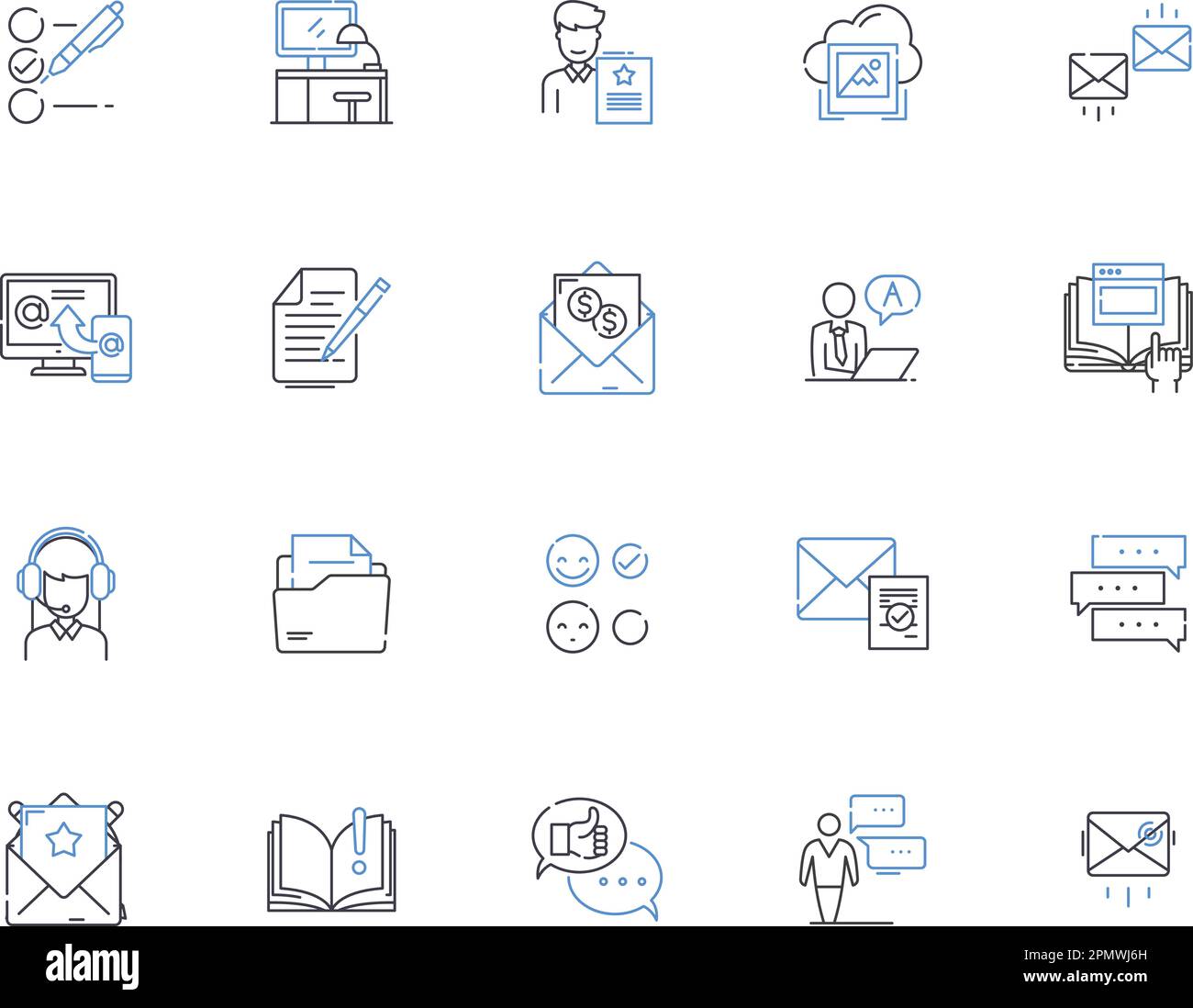 Messaging Outline Icons Collection Texting Chatting Messaging Instant Emailing