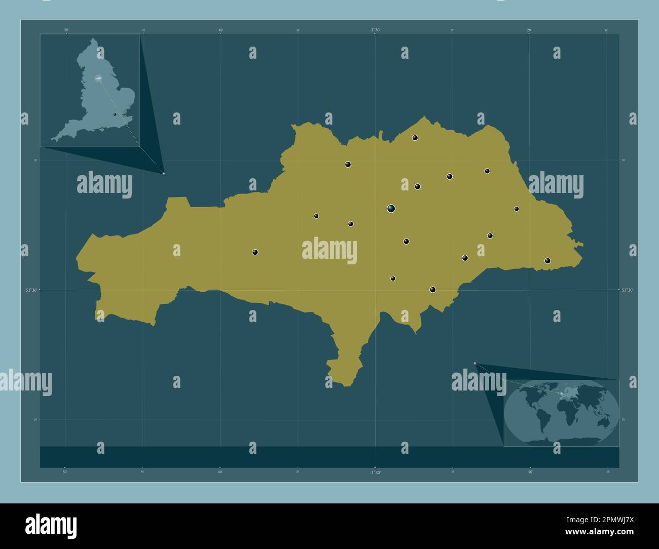 Barnsley, administrative county of England - Great Britain. Solid color ...