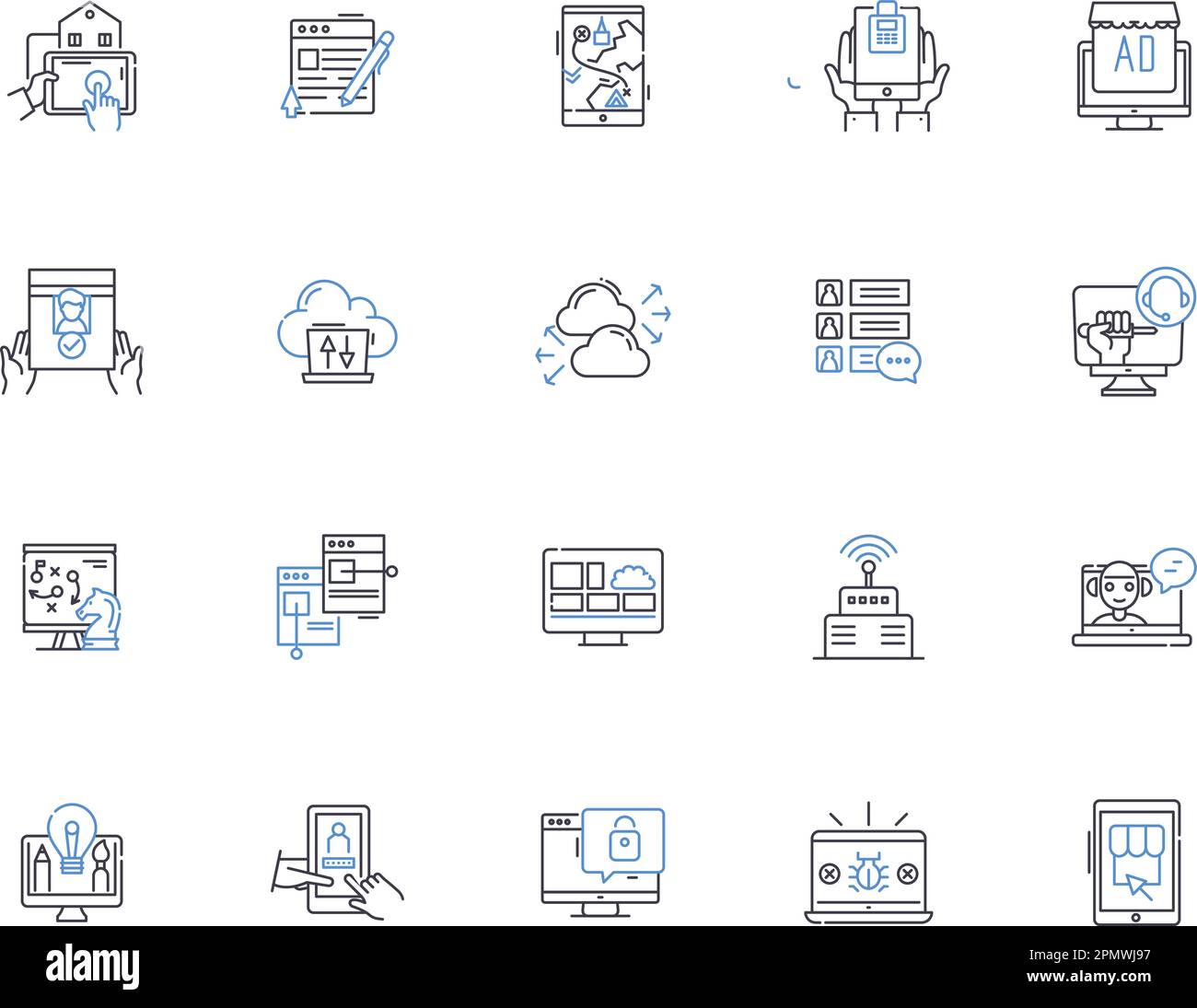 Device outline icons collection. Device, Gadget, Appliance, Instrument ...