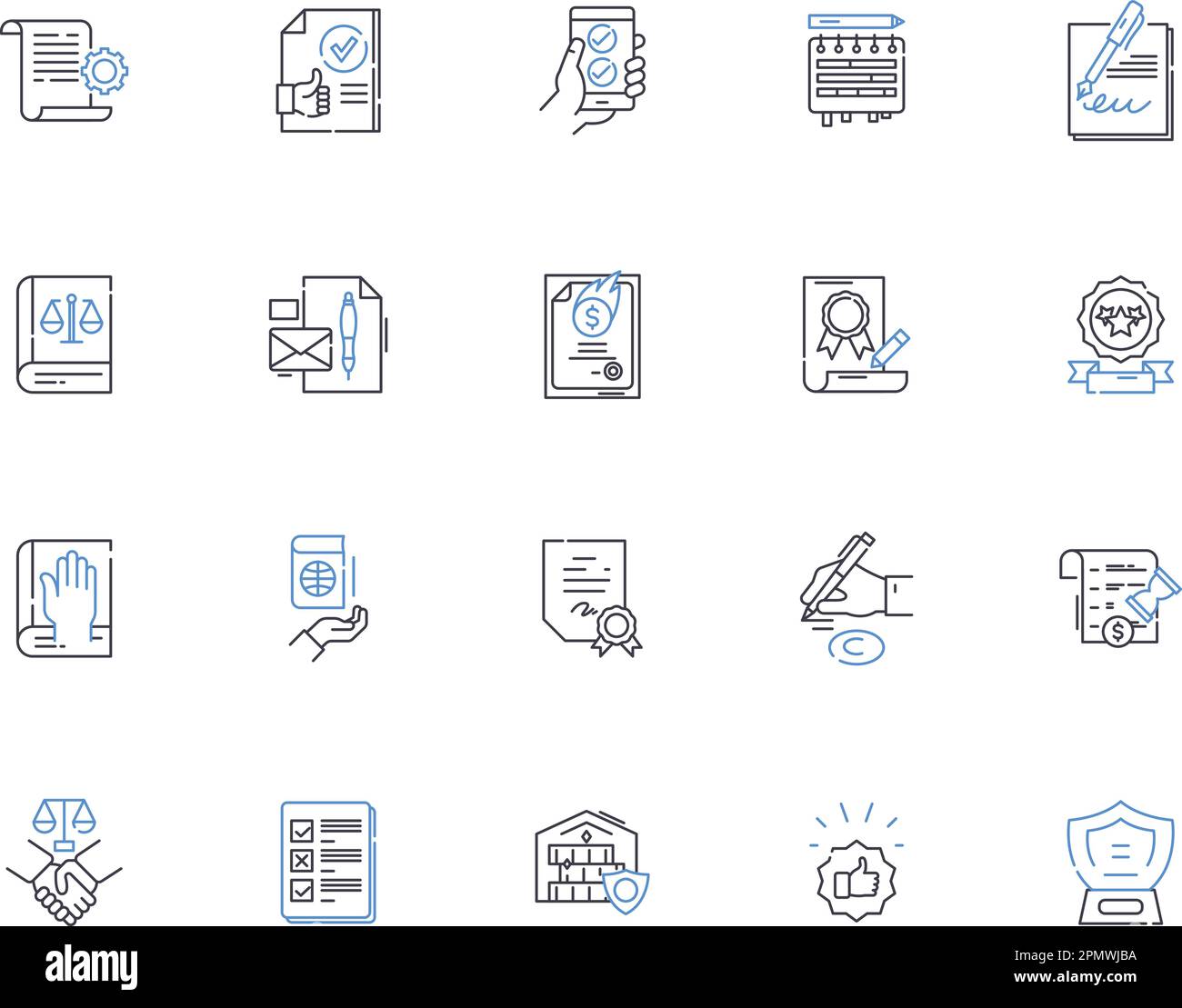 Rights outline icons collection. Rights, justice, liberty, autonomy ...