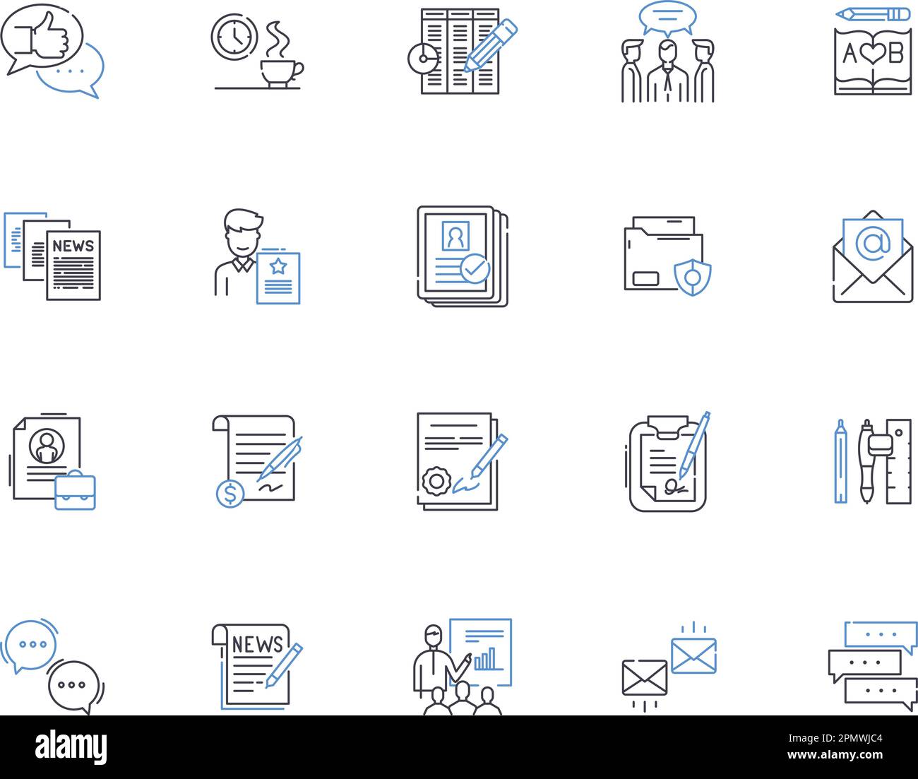 Copywriting outline icons collection. Copywriting, Content, Writing ...