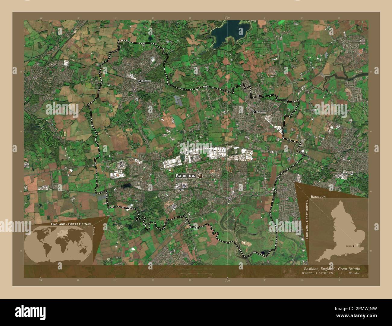 Basildon, non metropolitan district of England - Great Britain. Low ...