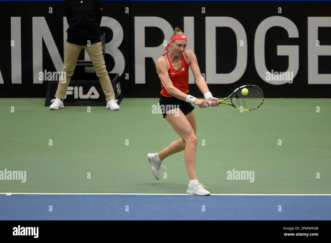 Vancouver, Canada. 14th Apr, 2023. Yanina Wickmayer (BEL) playing ...
