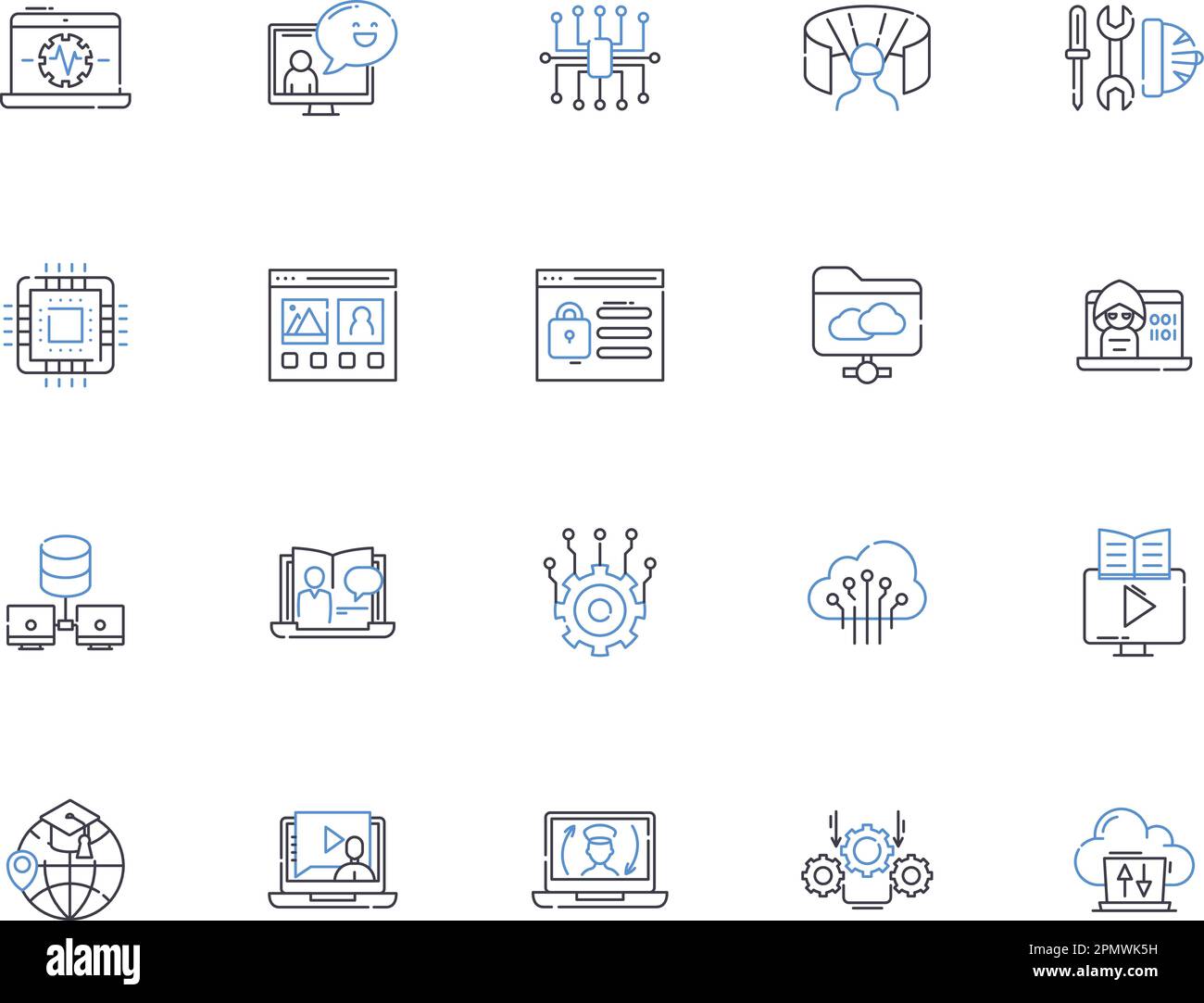 Website outline icons collection. Website, Webpage, Site, Portal, Web ...