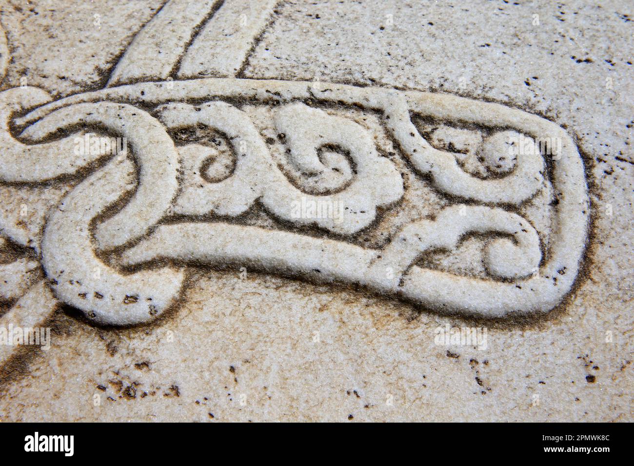 Vintage ornament on the stone. Close-up seamless texture. Stone texture ...