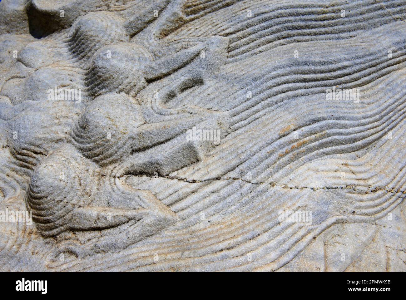 Vintage ornament on the stone. Close-up seamless texture. Stone texture ...