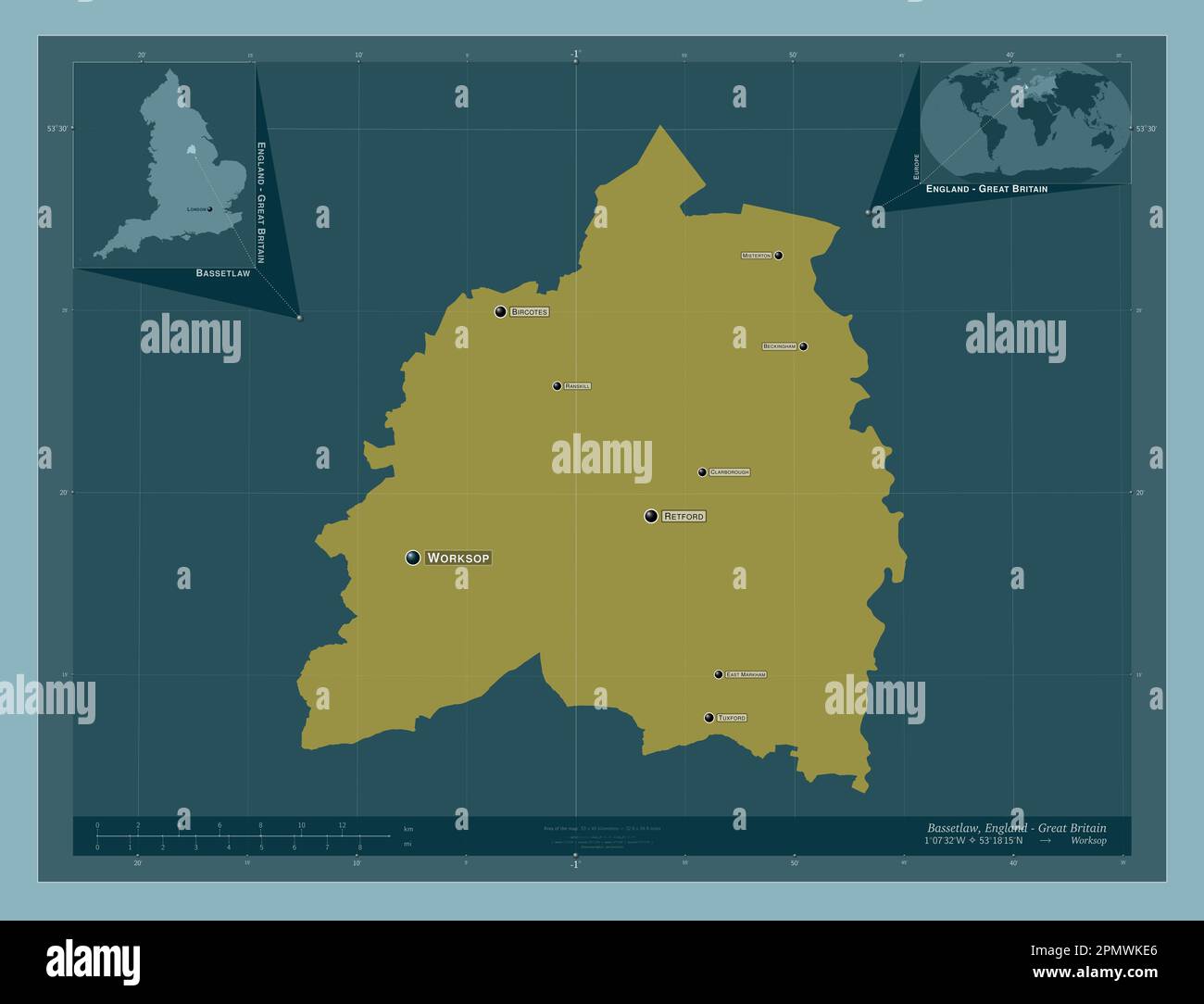 Map of tuxford hi-res stock photography and images - Alamy