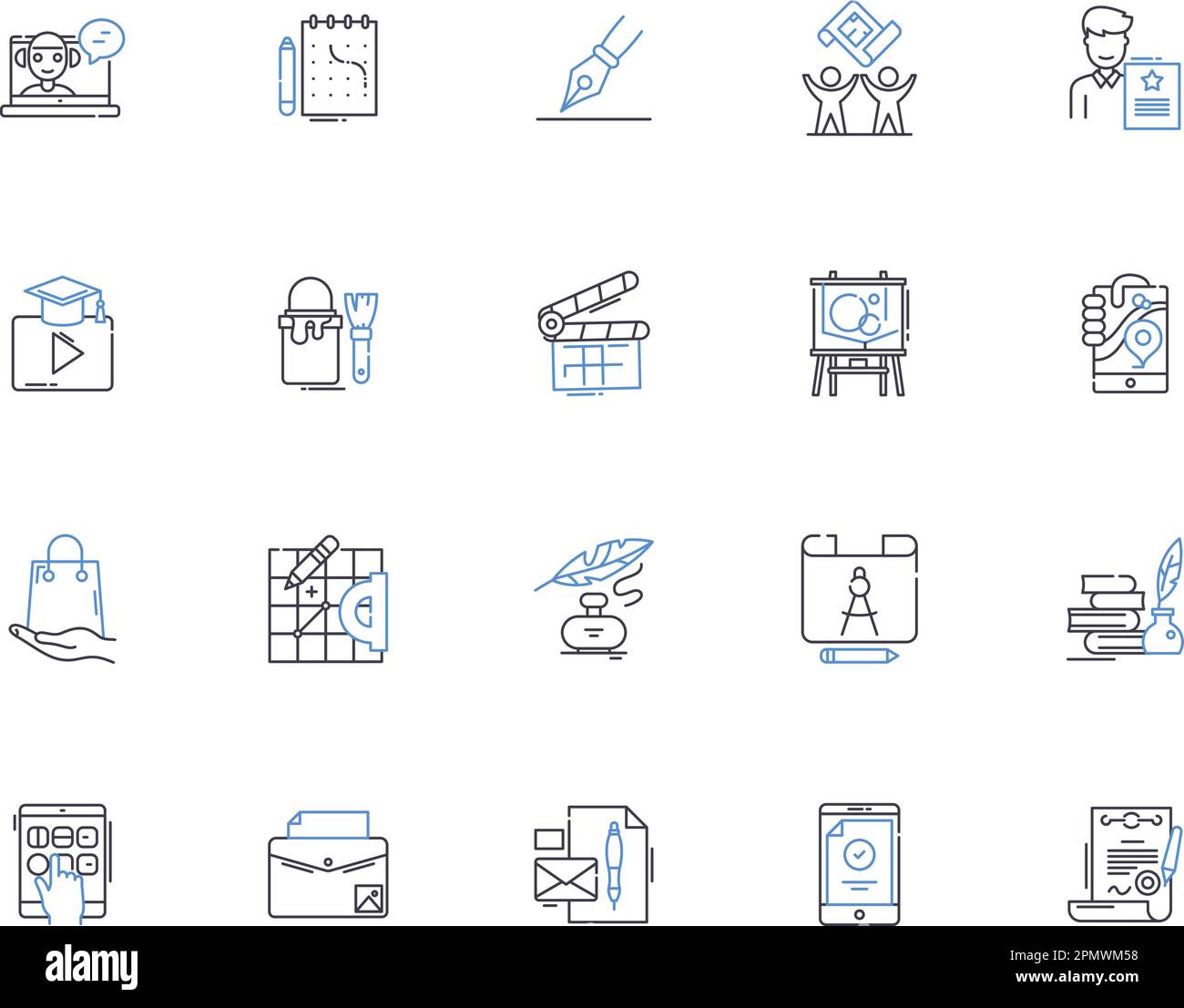 Design Outline Icons Collection Design Creation Pattern Presentation Architecture Modeling