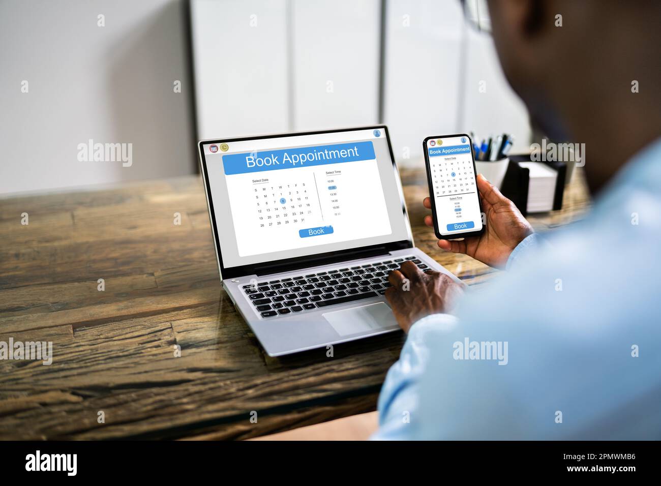 Booking Meeting Appointment On Laptop Computer Online Stock Photo - Alamy