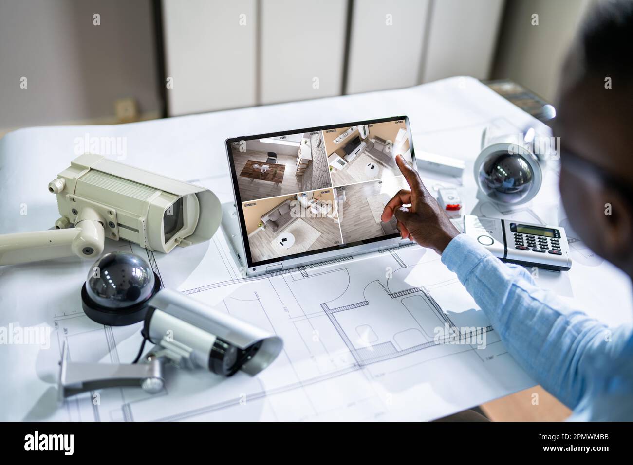 Surveillance Security Camera System And Access Control Stock Photo - Alamy