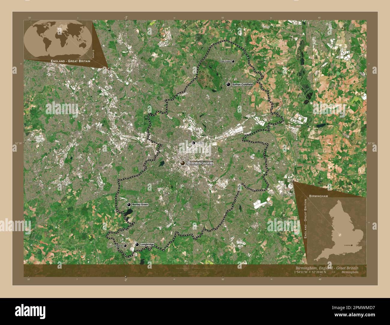 Birmingham, administrative county of England - Great Britain. Low ...
