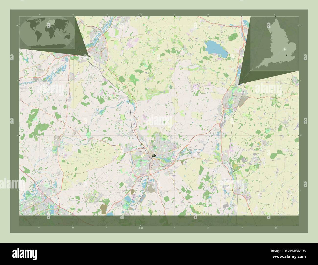 Bedford, administrative county of England - Great Britain. Open Street ...