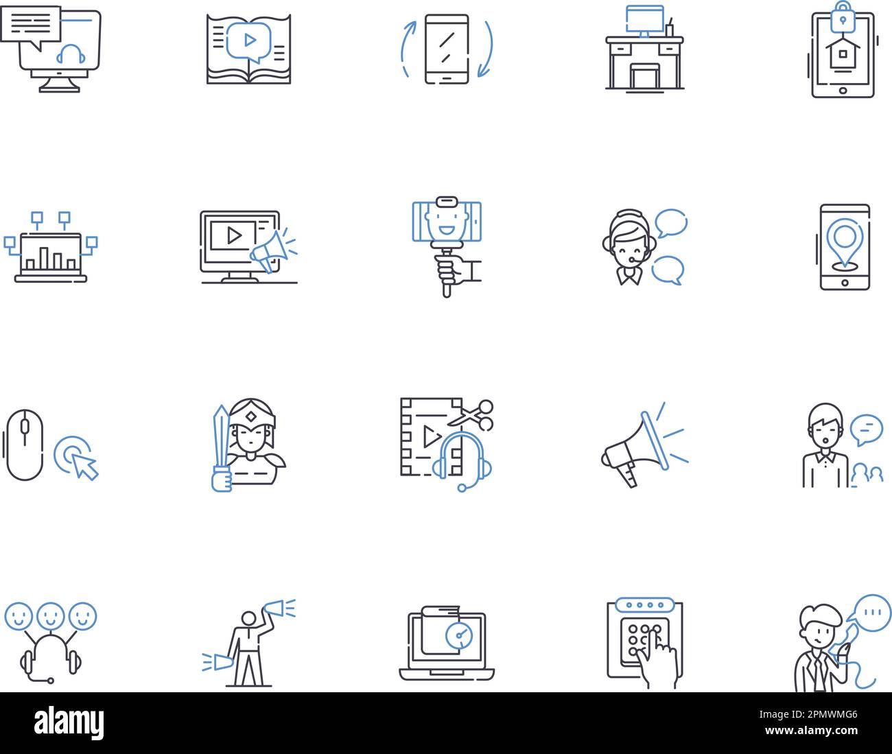 Television outline icons collection. Television, TV, Set, Screen ...