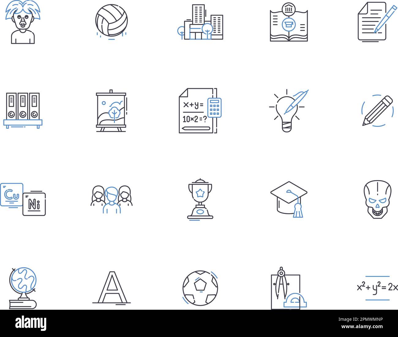 University outline icons collection. University, College, Institution, Campus, Education ...
