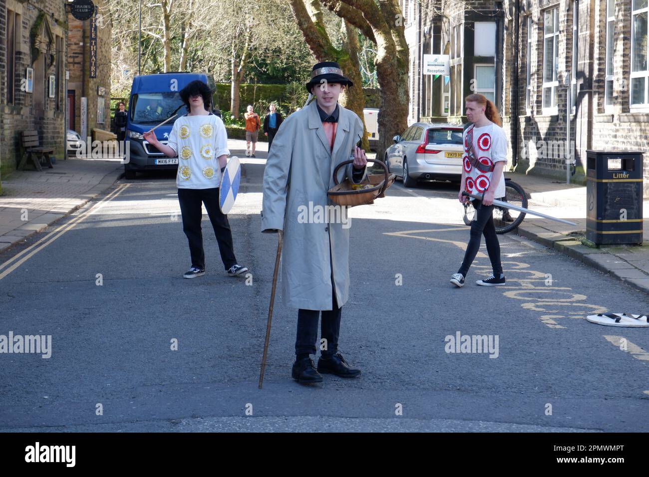 Tosspot character performing in Midgley Pace Egg Play Good Friday 2023 ...