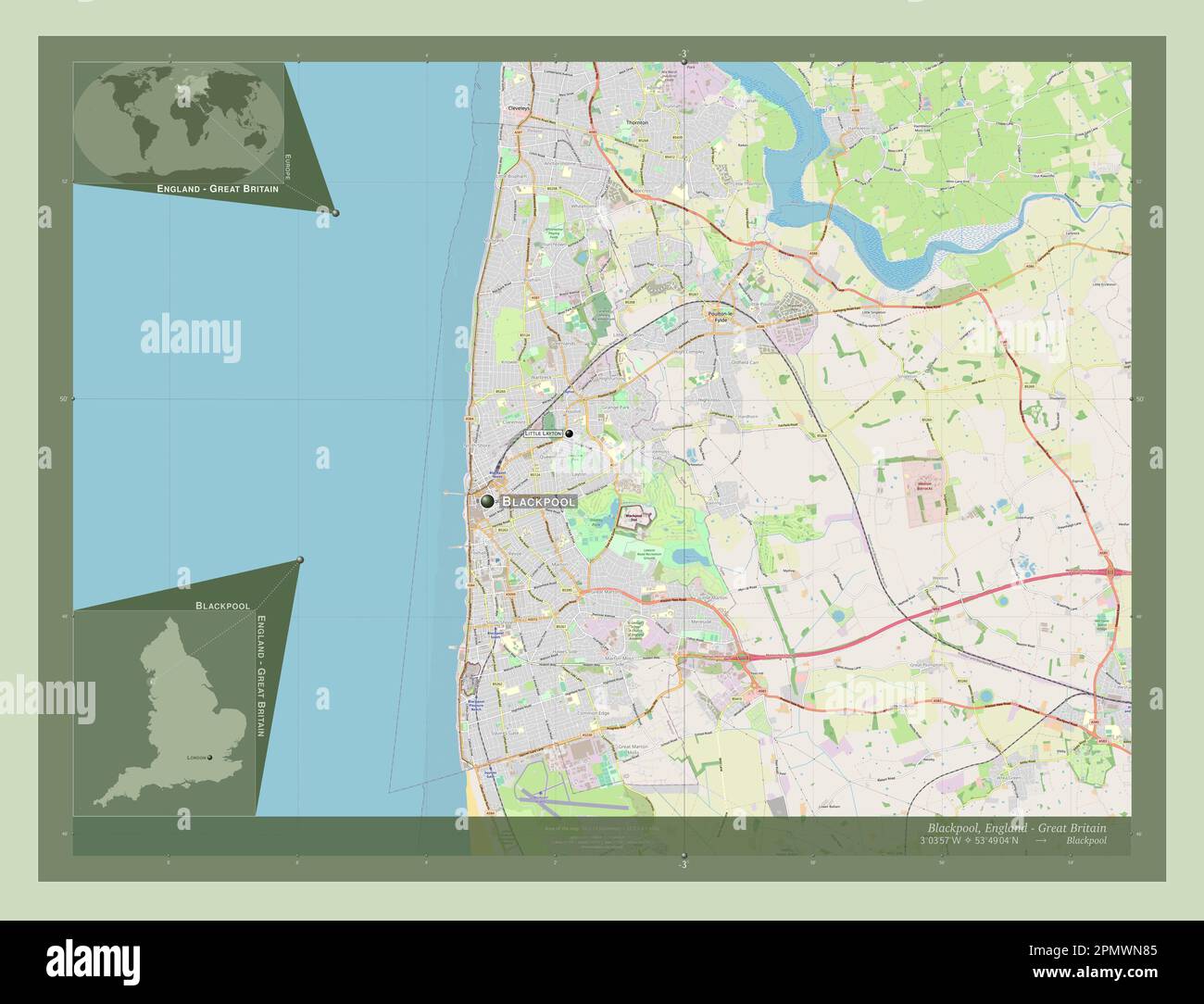 Blackpool, administrative county of England - Great Britain. Open ...
