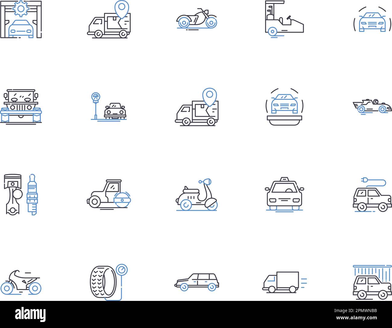 Cars outline icons collection. Vehicle, Automobile, Motor, Auto, Sedan ...