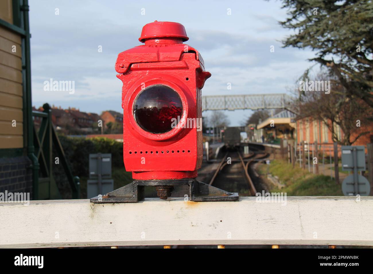 The Red Warning Light on a Vintage Railway Level Crossing Stock Photo ...