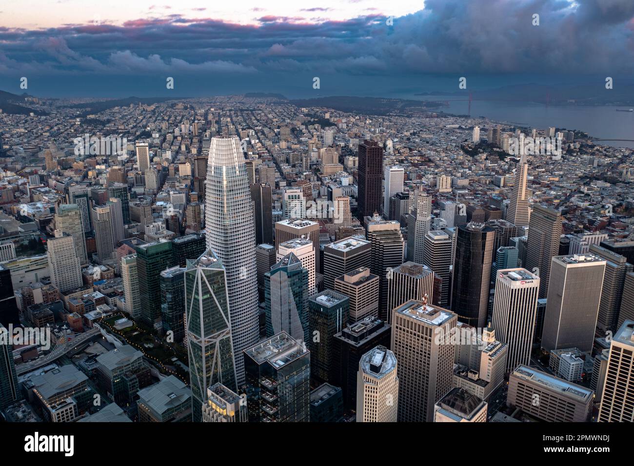 An elevated viewpoint of a bustling metropolis, with a wide variety of ...