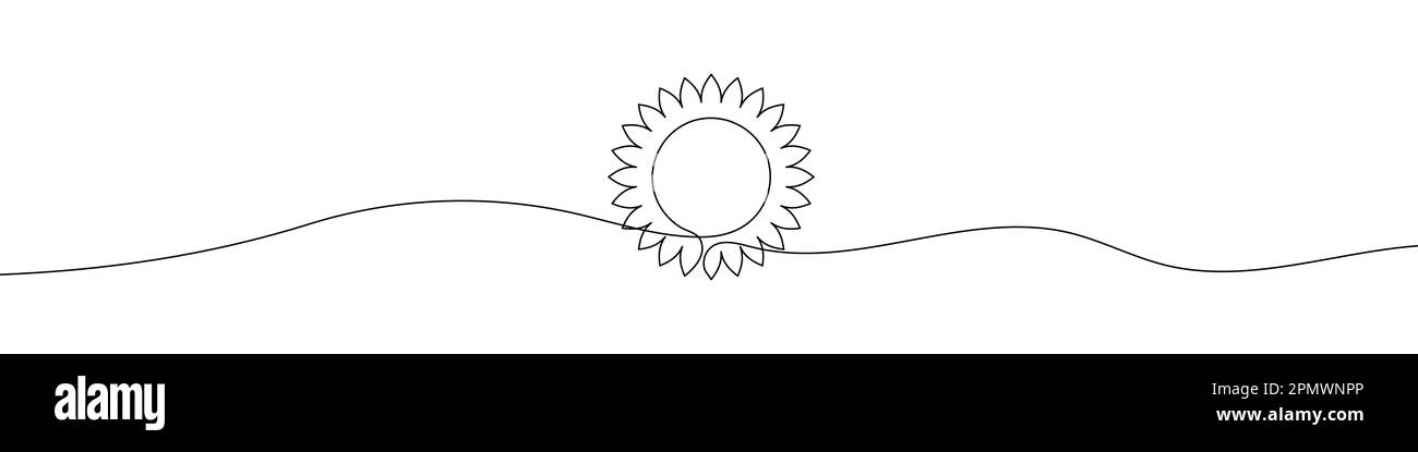Sun icon in continuous line drawing style. Line art of sun icon. Vector ...