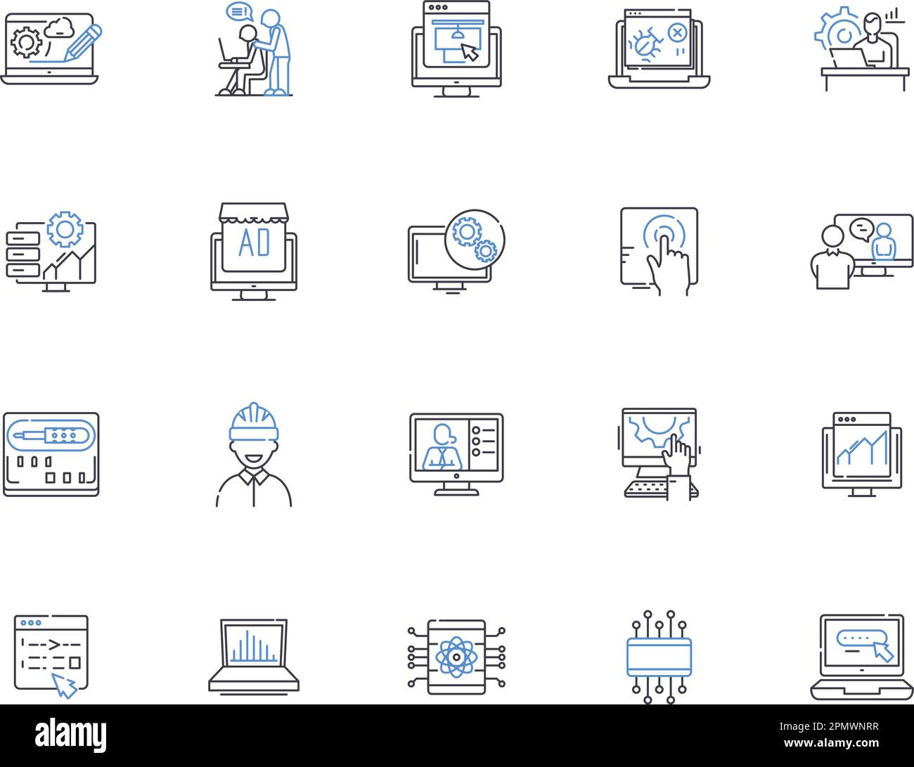 Website outline icons collection. Website, Webpage, Site, Portal, Web, homepage, Page vector and ...
