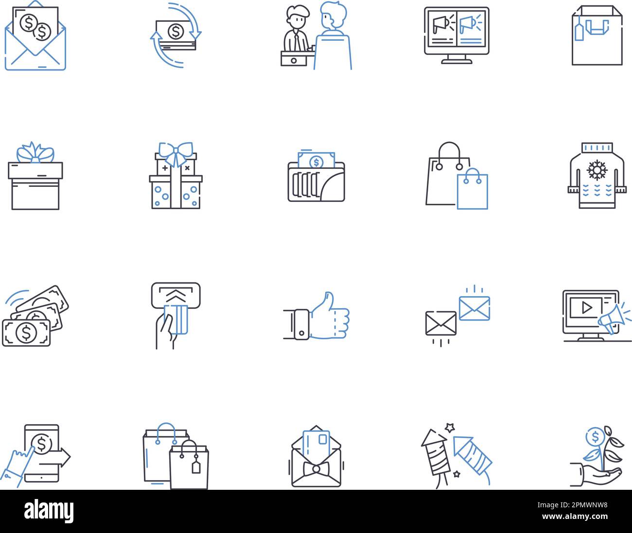Shopper outline icons collection. Shopper, Consumer, Buyer, Purchaser ...