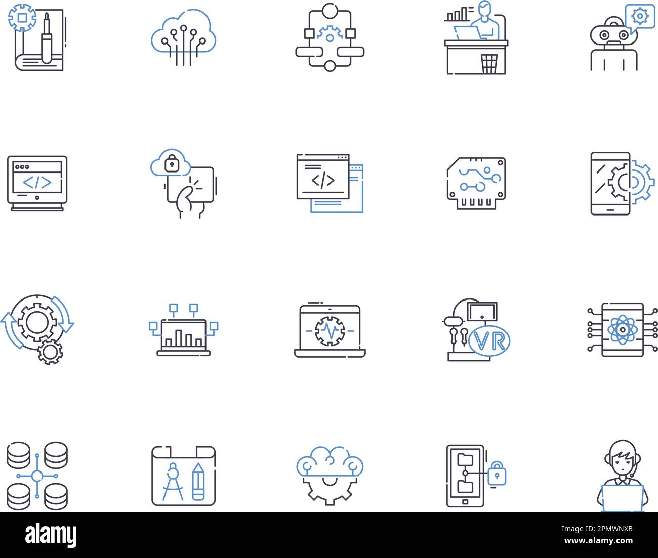 Programming Coding Outline Icons Collection Coding Programming Scripting Compiling