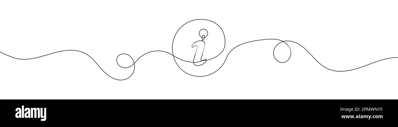 Information symboln in continuous line drawing style. Line art of ...