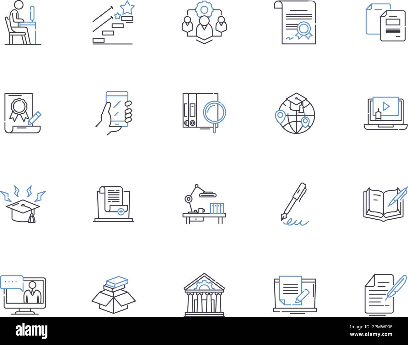 Learning outline icons collection. Instruction, Education, Enrichment ...