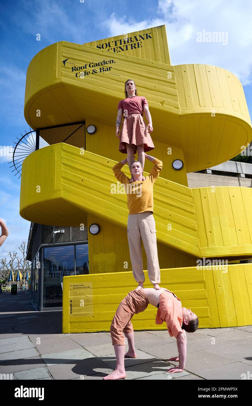 London, UK . 12 April, 2023 . Acrobats perform as Humans 2.0 by Circa ...