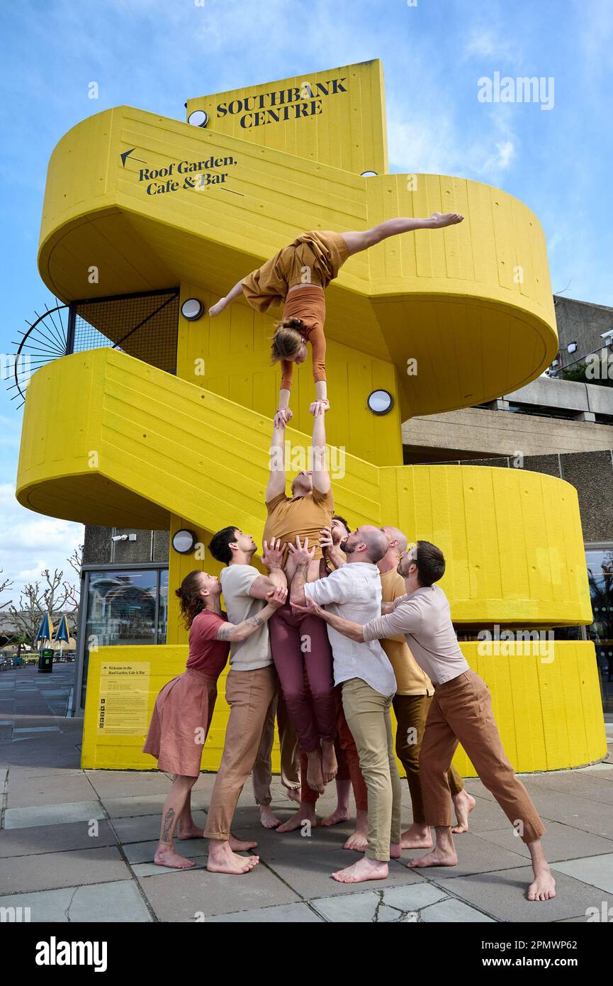 London, UK . 12 April, 2023 . Acrobats perform as Humans 2.0 by Circa ...