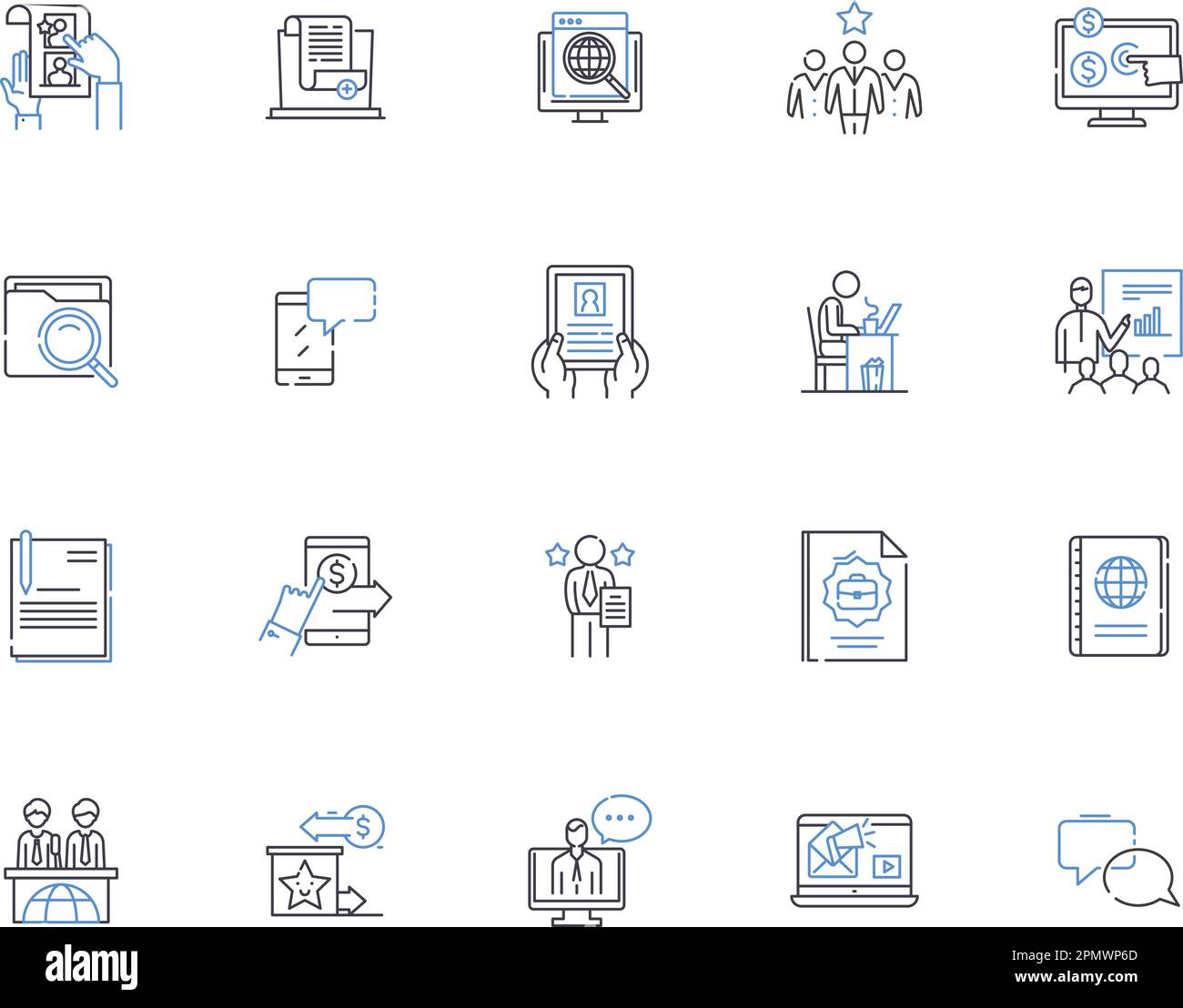 Content marketing outline icons collection. Content, Marketing ...