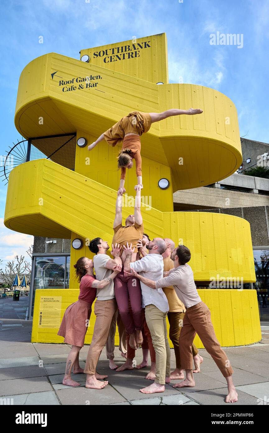 London, UK . 12 April, 2023 . Acrobats perform as Humans 2.0 by Circa ...