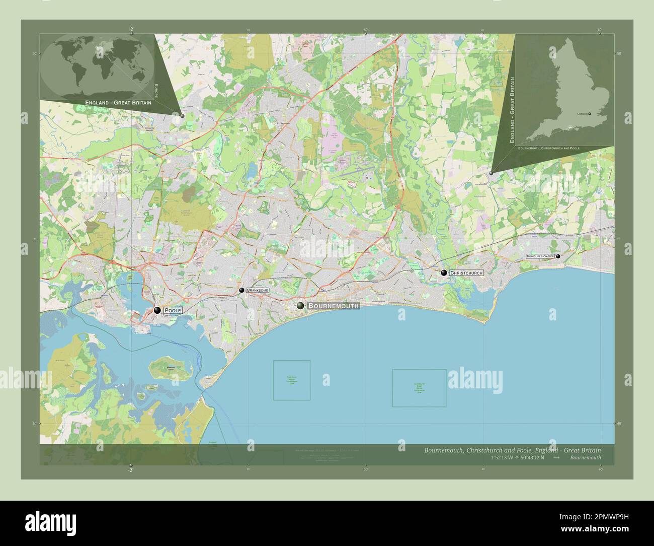 Poole outline map hi-res stock photography and images - Alamy