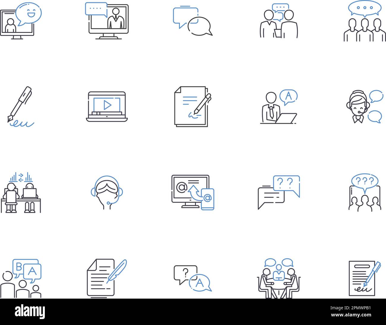 Messaging Outline Icons Collection Texting Chatting Messaging Instant Emailing