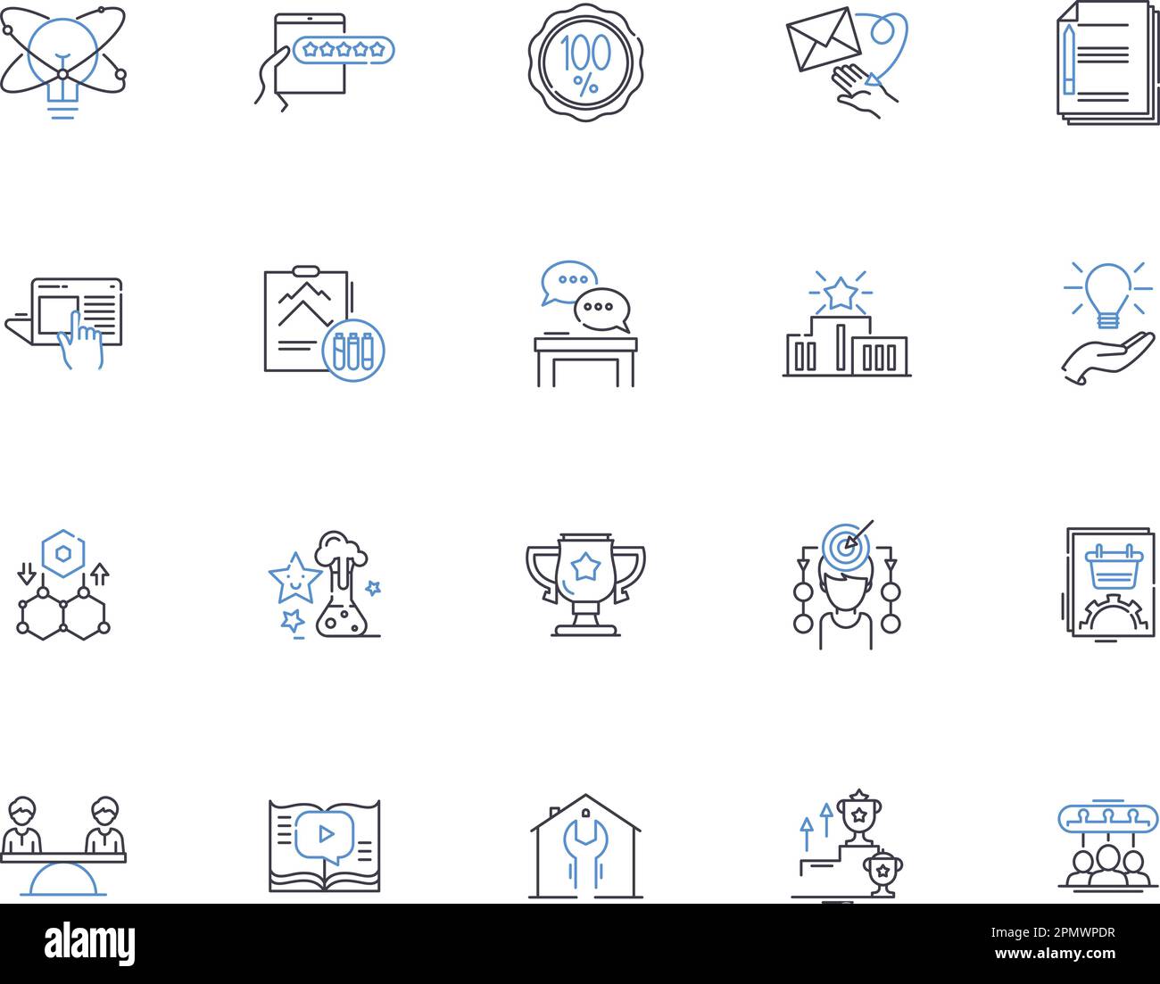 Education outline icons collection. learning, knowledge, enlightenment ...