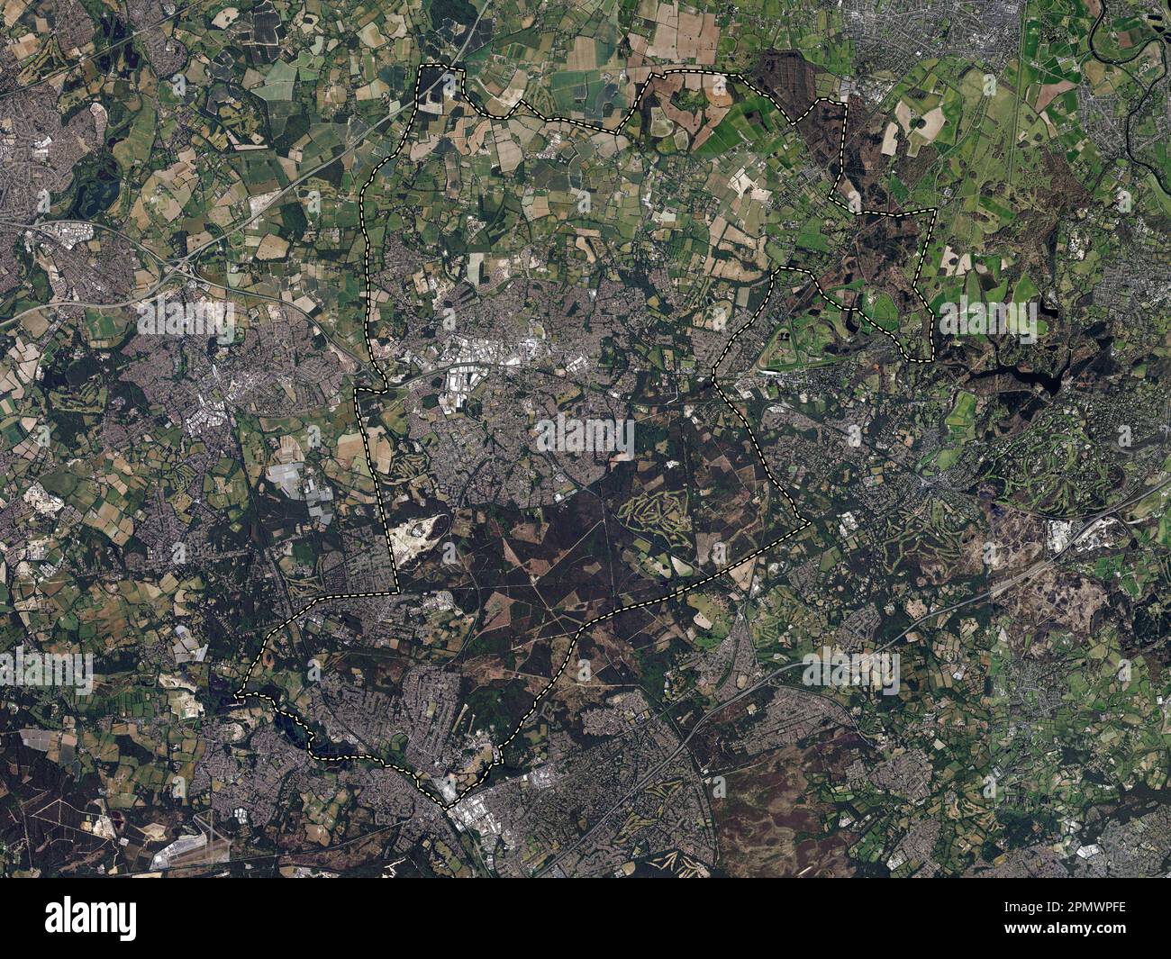 Bracknell Forest, administrative county of England - Great Britain. High resolution satellite ...