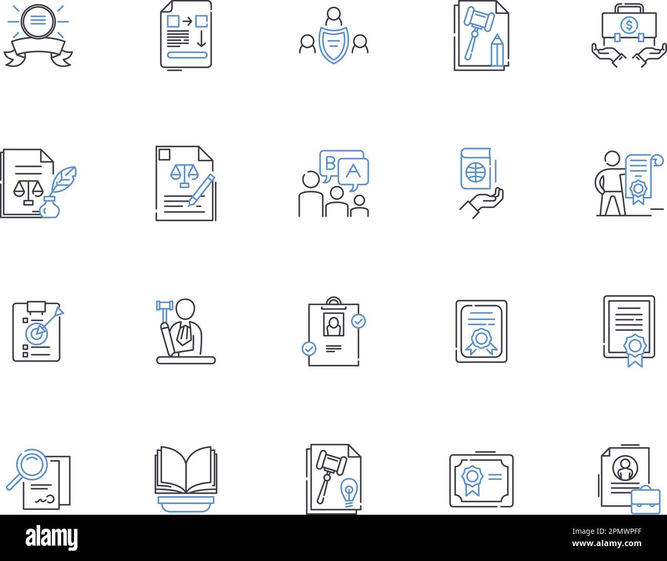 Rights outline icons collection. Rights, justice, liberty, autonomy ...