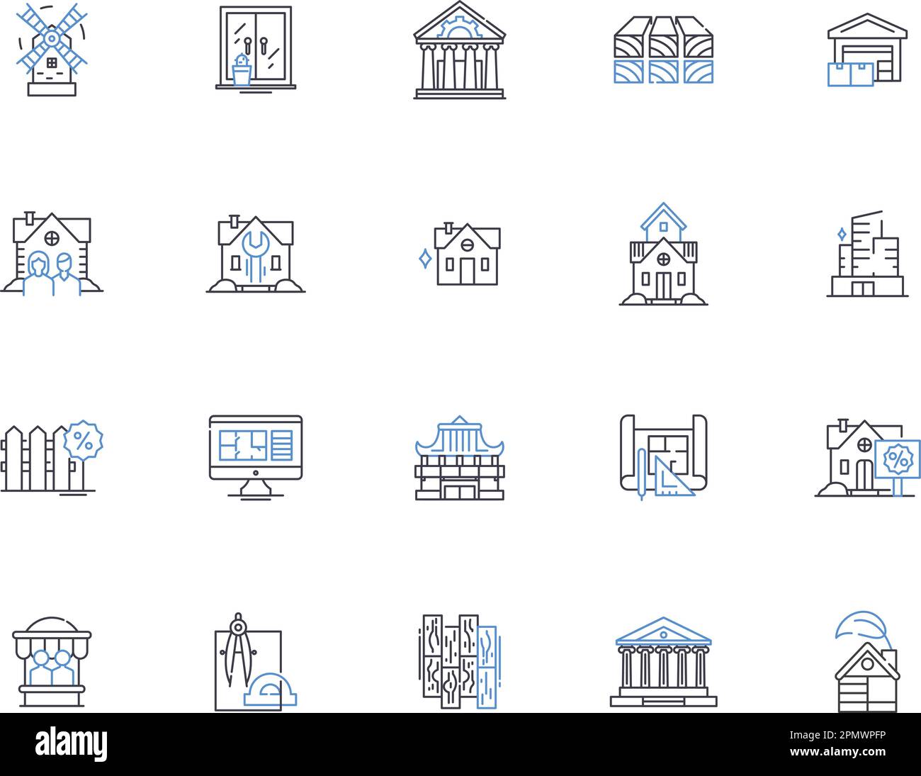 Urban design outline icons collection. Urban, Design, Streetscape, Planning, Landscape ...