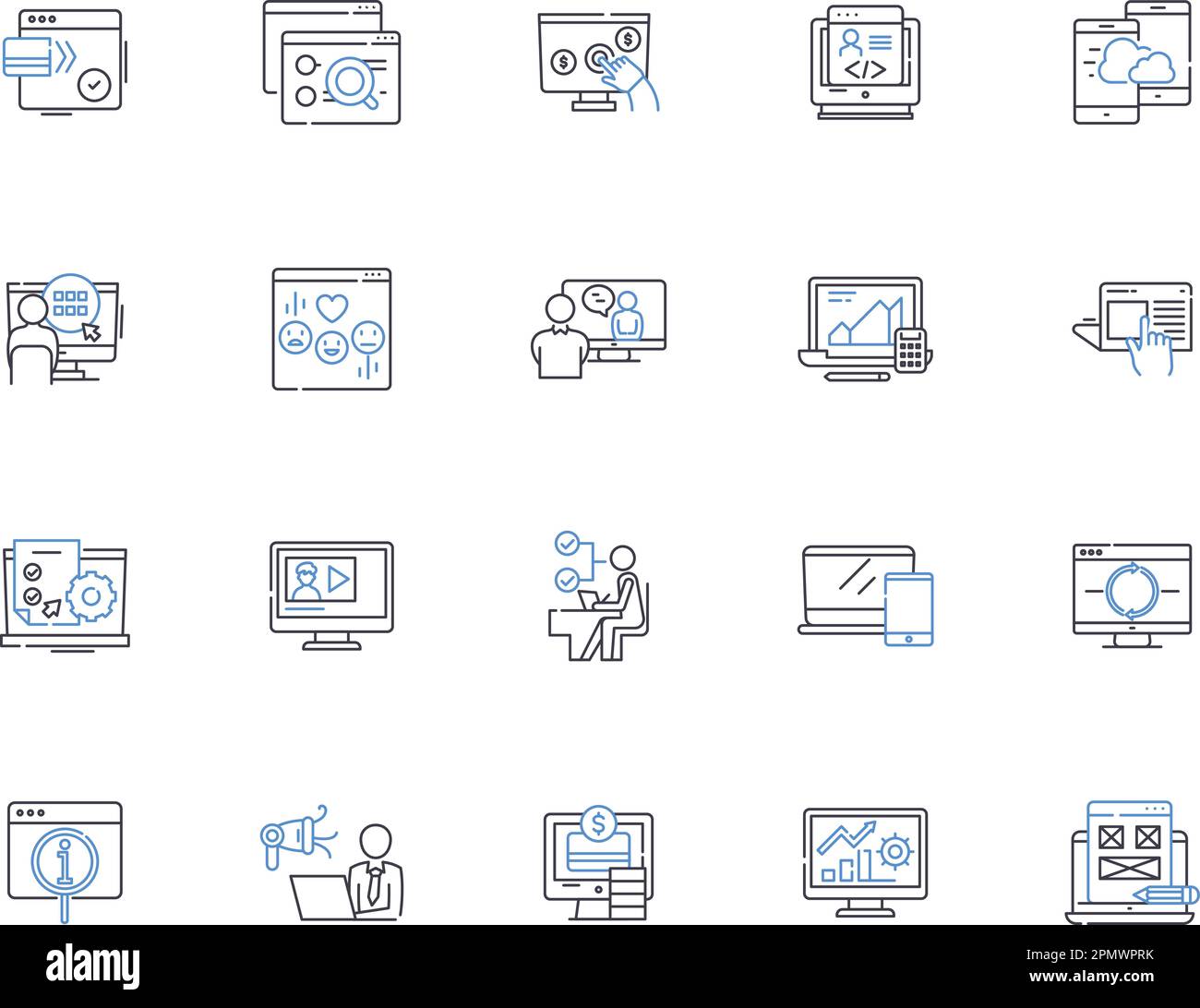 Telemarketing outline icons collection. Telemarketing, Sales, Calling ...
