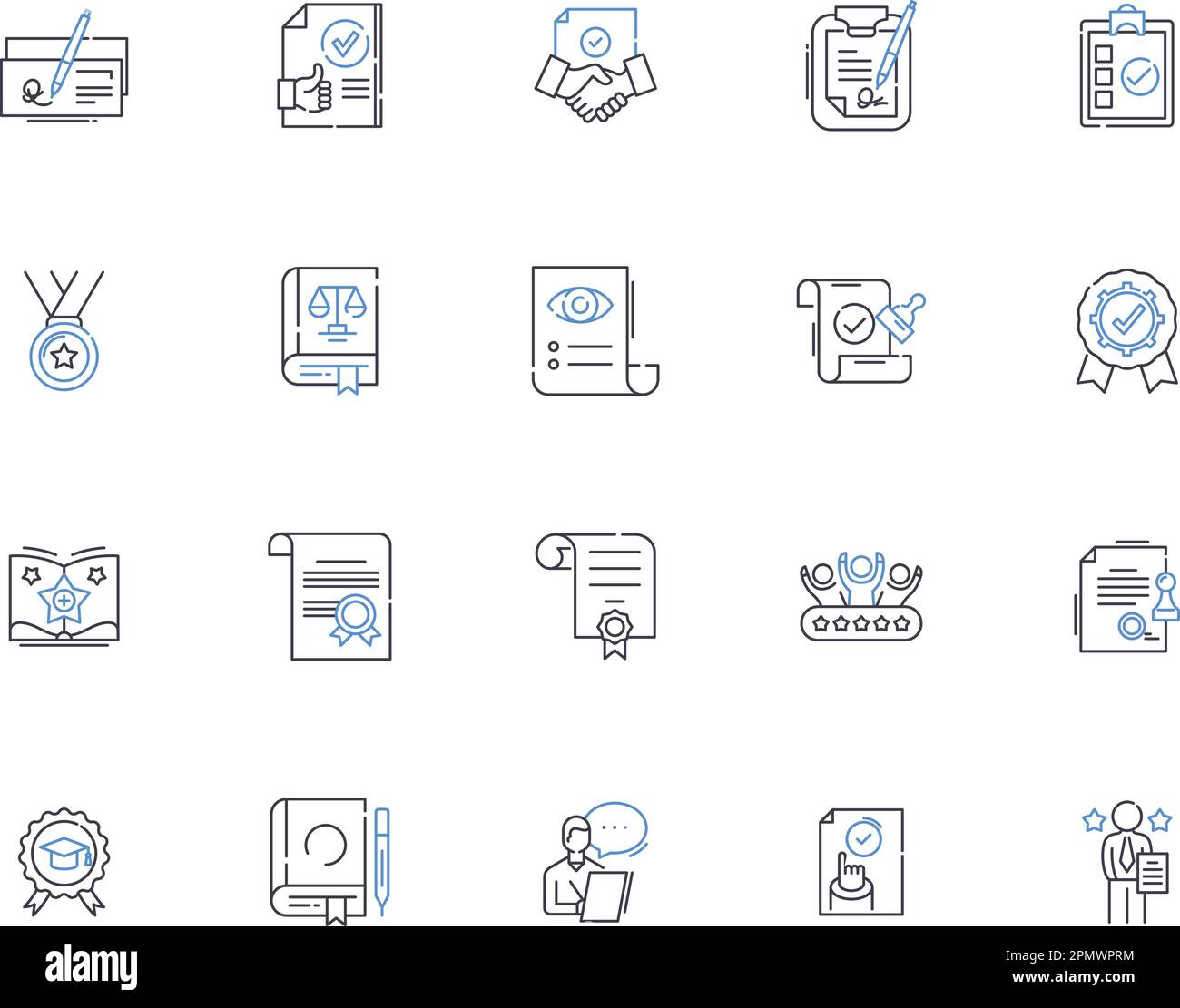 Rights outline icons collection. Rights, justice, liberty, autonomy ...