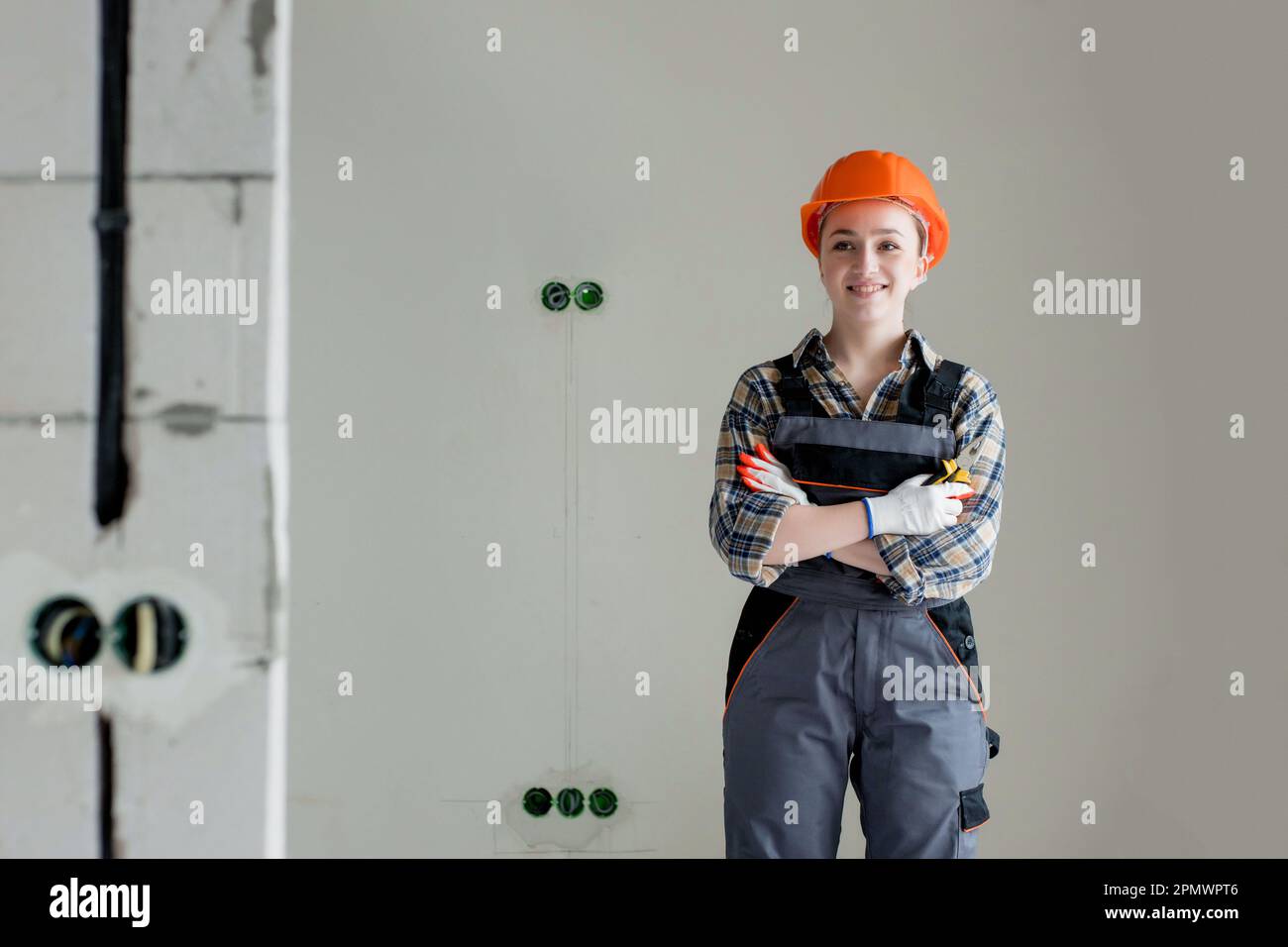 Portrait happy electrical engineer in hi-res stock photography and ...