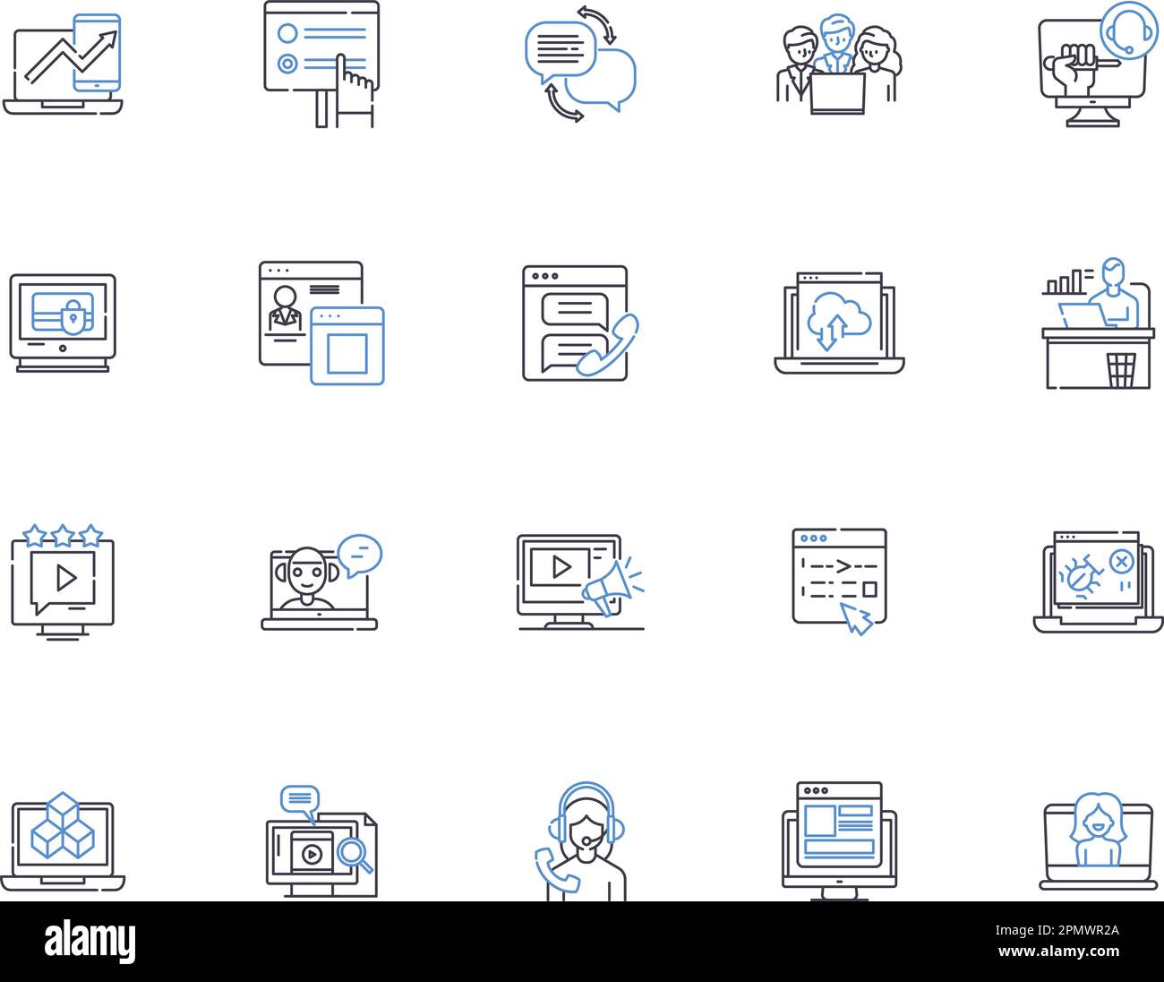 Telemarketing outline icons collection. Telemarketing, Sales, Calling, Outbound, Inbound ...