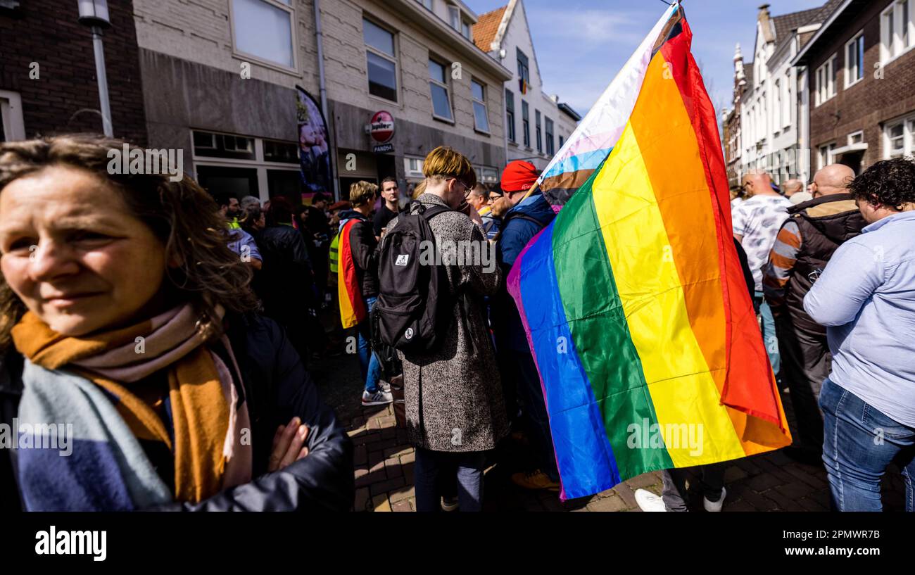 Eindhoven Spectators During The Hanging Of The New Rainbow Flag At