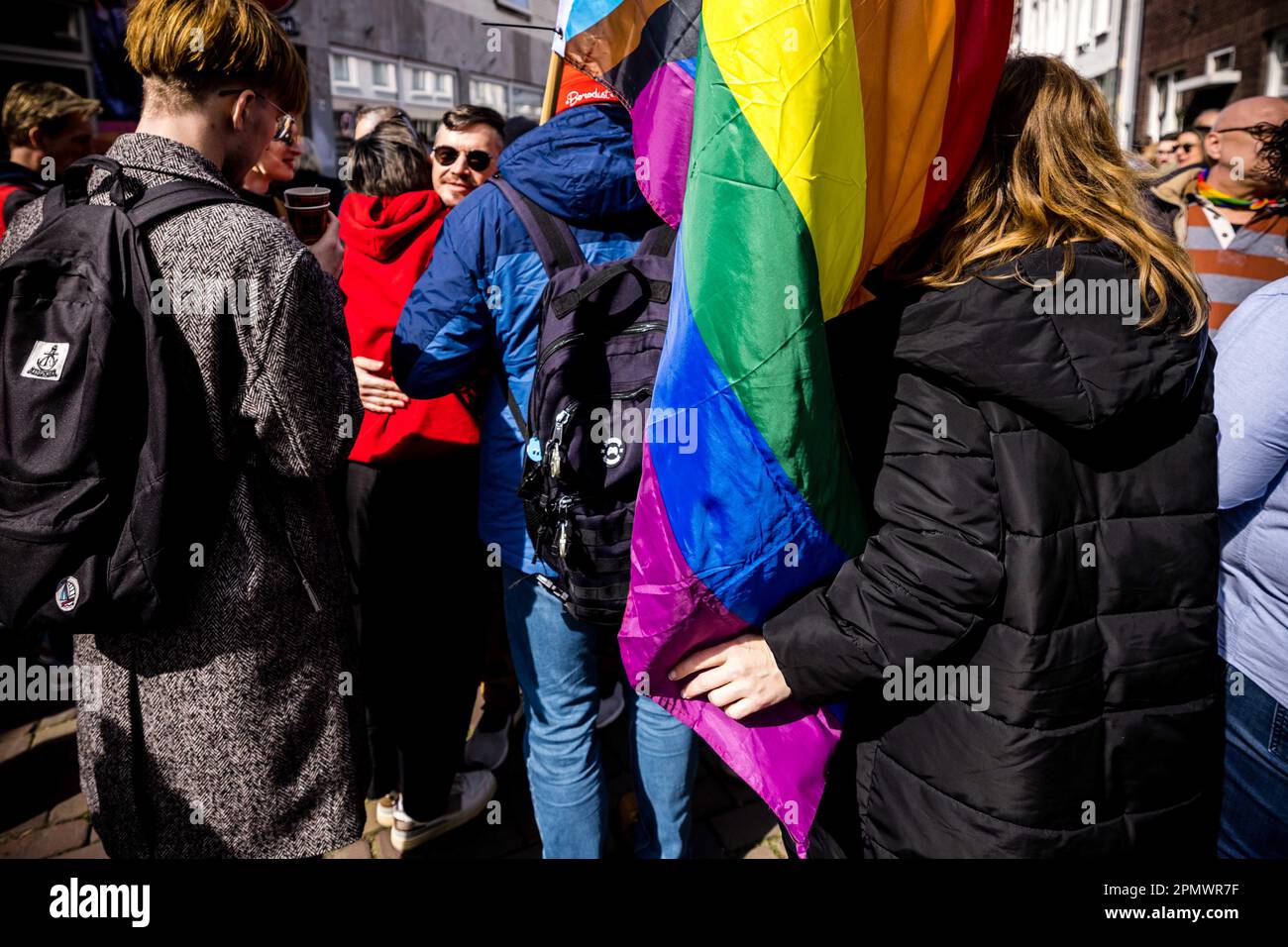 Eindhoven Spectators During The Hanging Of The New Rainbow Flag At