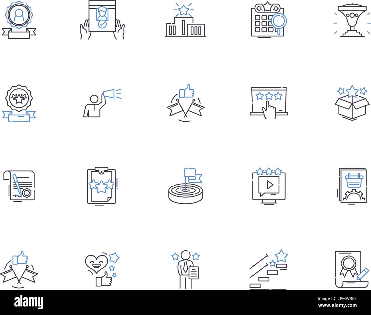 Awards outline icons collection. Awards, accolades, honors, prizes ...