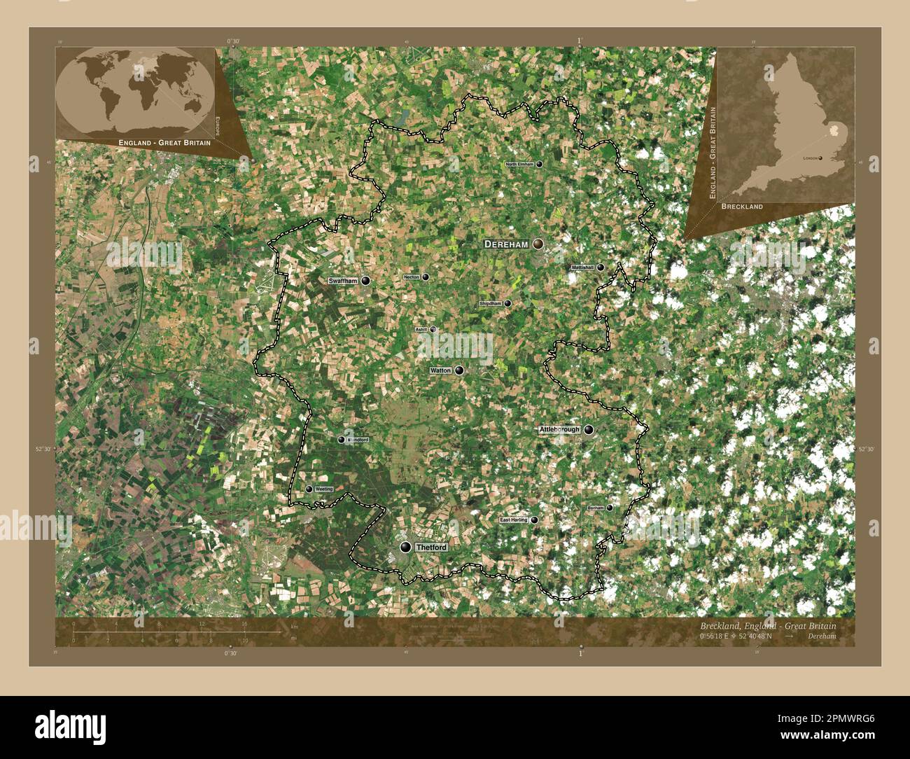 Breckland, non metropolitan district of England - Great Britain. Low ...