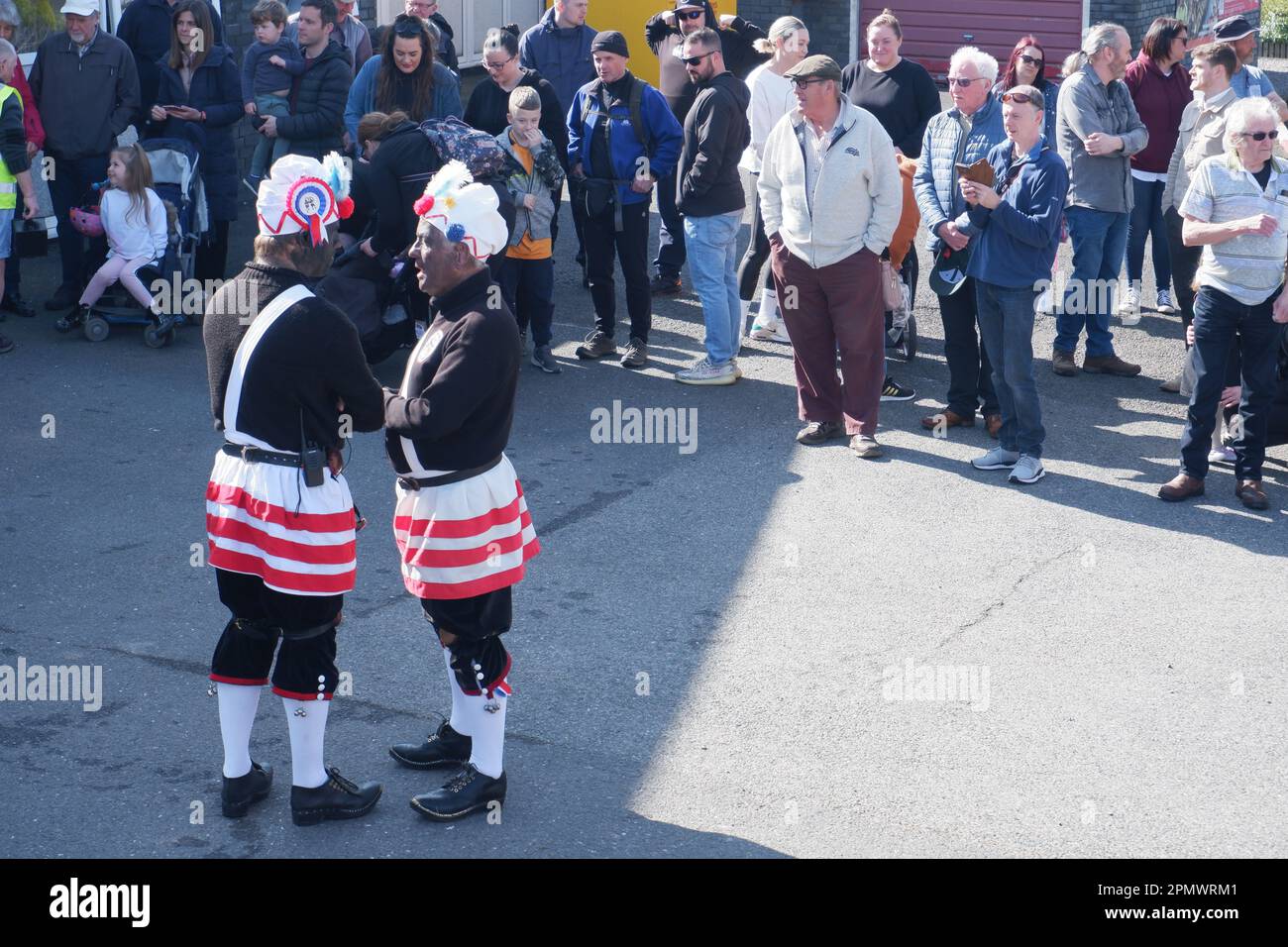 Members of Britannia Coconutters chat before a performance at Bacup ...