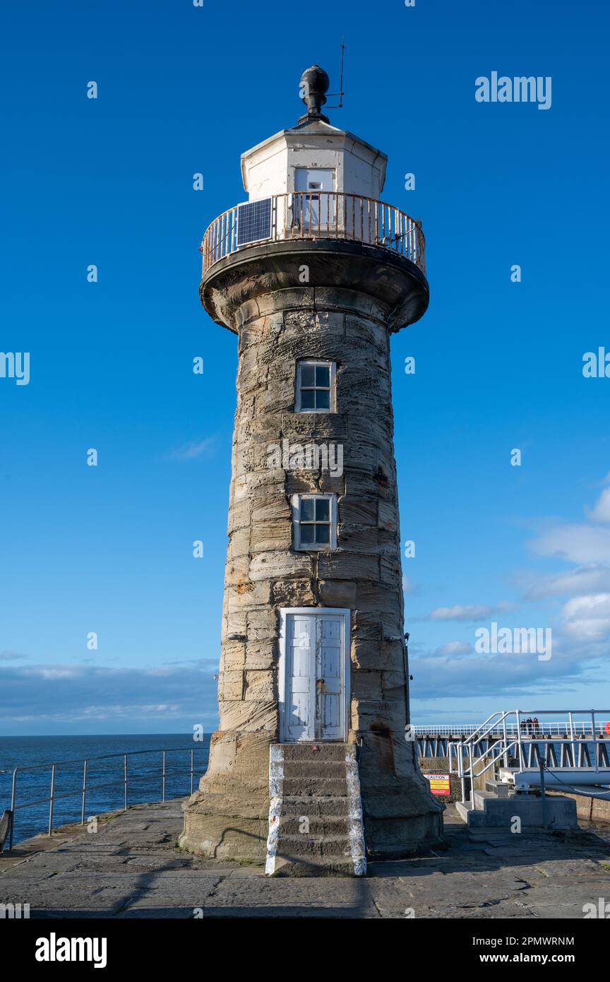 Whitby East Lighthouse Stock Photo - Alamy